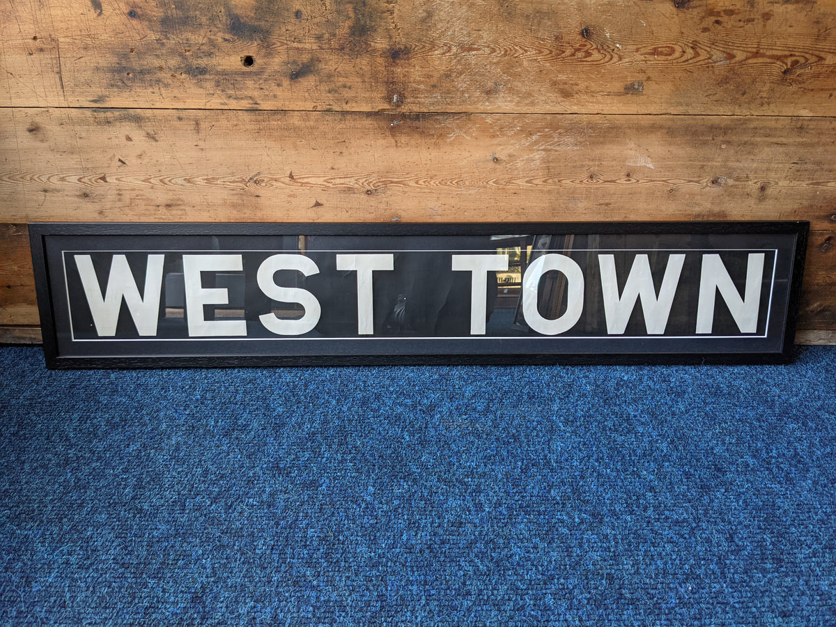 Vintage West Town Bus Destination Sign – Old Bridge Antiques