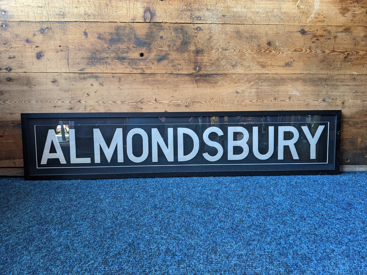 Vintage Almondsbury Bus Destination Sign – Old Bridge Antiques