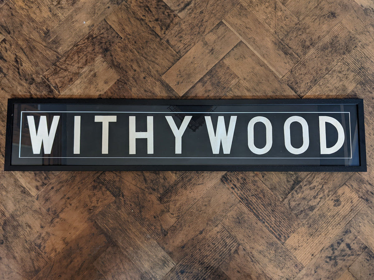 Vintage Withywood Bus Destination Sign – Old Bridge Antiques
