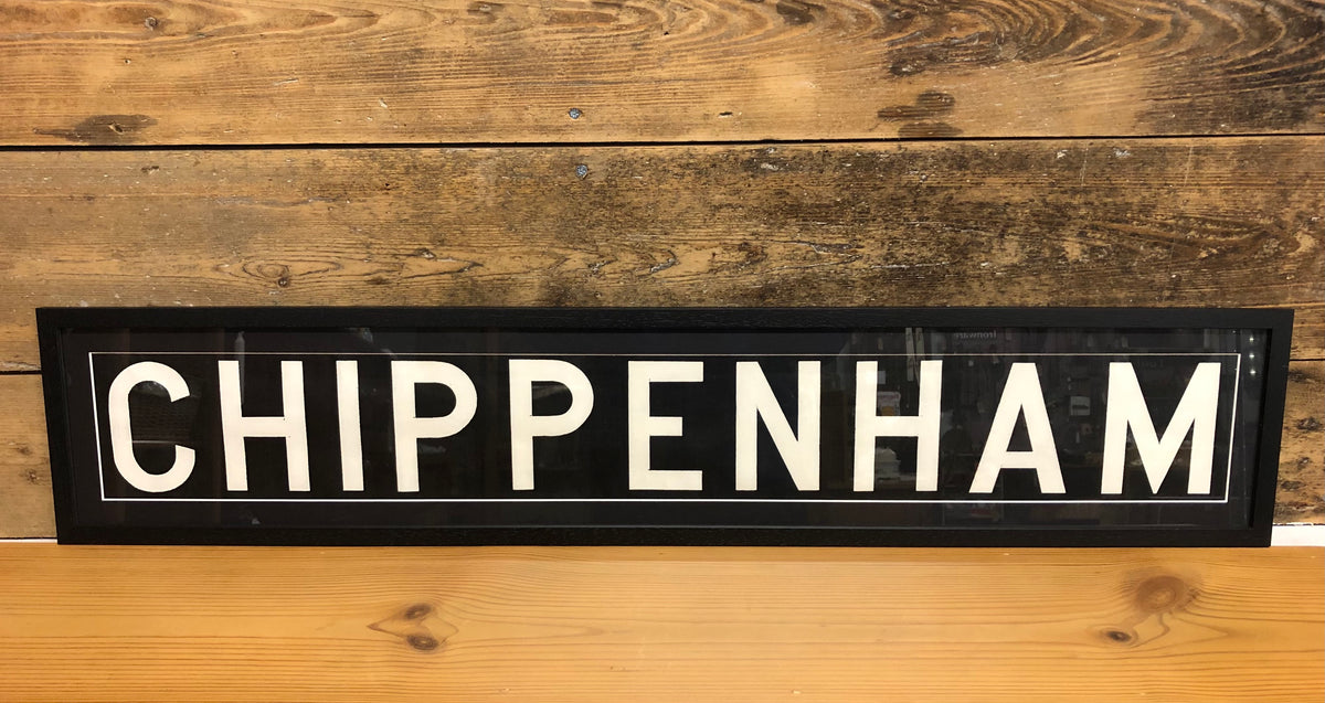 Vintage Chippenham Bus Destination Sign – Old Bridge Antiques